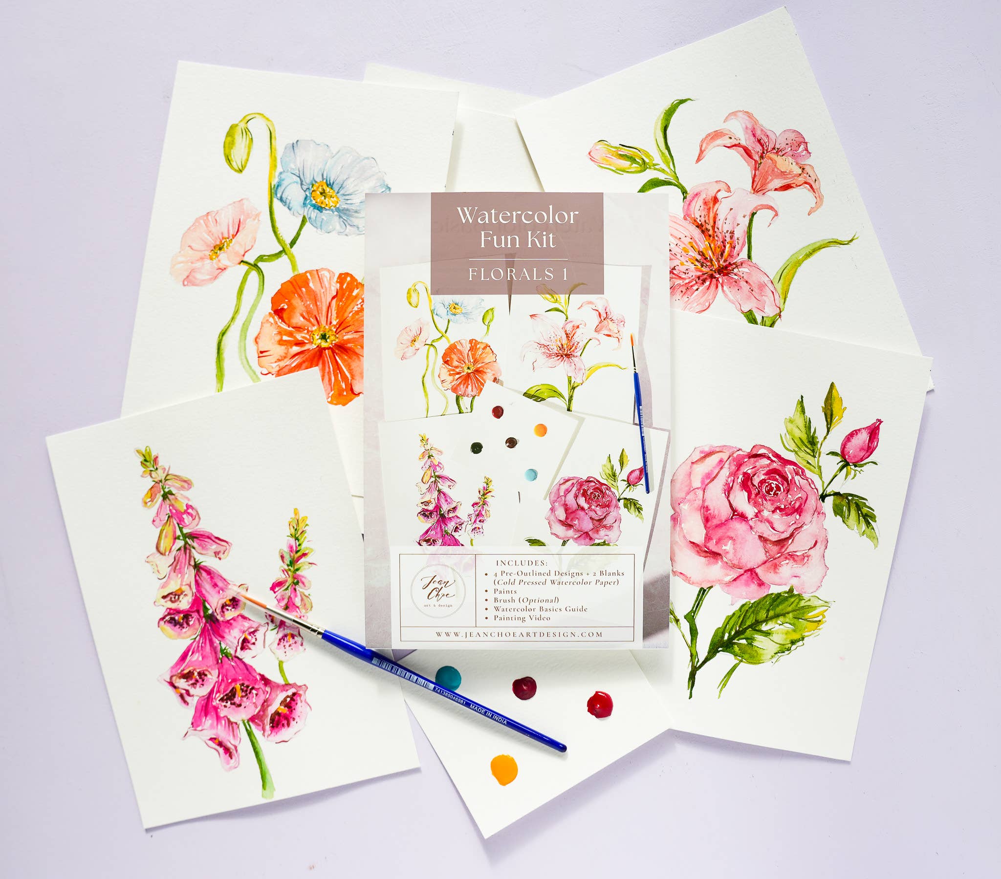Jean Choe Watercolor Florals Kit 1 | Watercolor Workbook – Branch and ...
